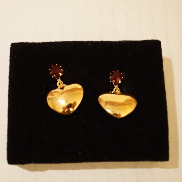 Avon | Jewelry | Vintage Avon 992 Birthstone Heart Drop Earrings ...